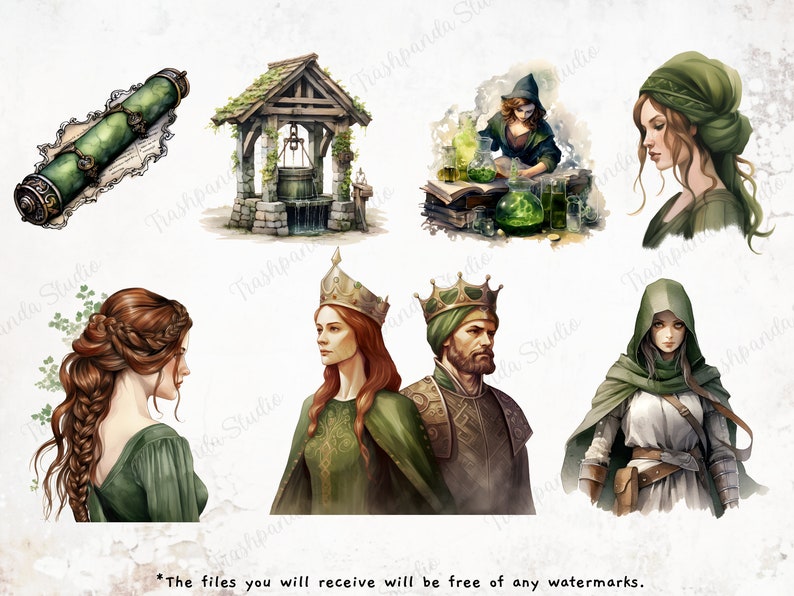 Medieval Watercolor Clipart Collection for Scrapbooking and Journaling ...