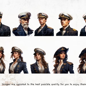 Ship Captain Clipart: Nautical PNG Graphics (digital Download) - Etsy