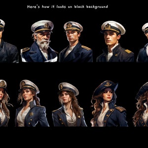 Ship Captain Clipart: Nautical PNG Graphics (digital Download) - Etsy