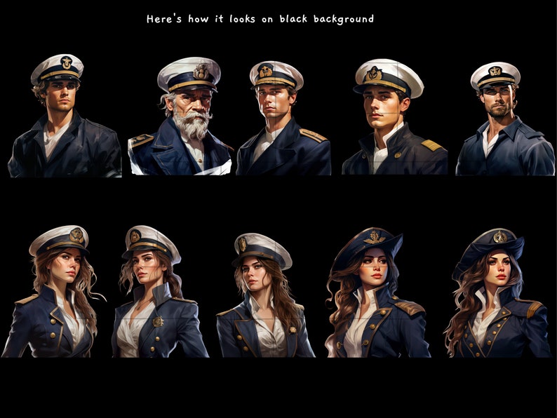 Ship Captain Clipart: Nautical PNG Graphics (digital Download) - Etsy