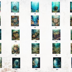 Underwater Printable Digital Paper, Under the Sea Whimsical Watercolor ...