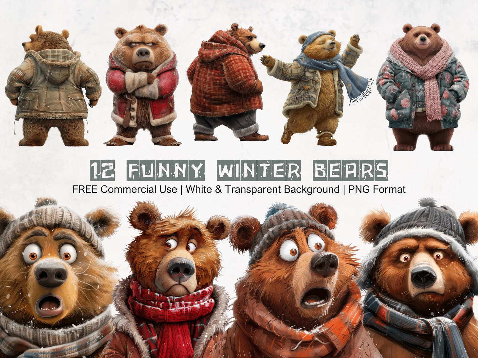 Bear Cartoon Clipart Transparent Graphics Funny Collection Printable ...