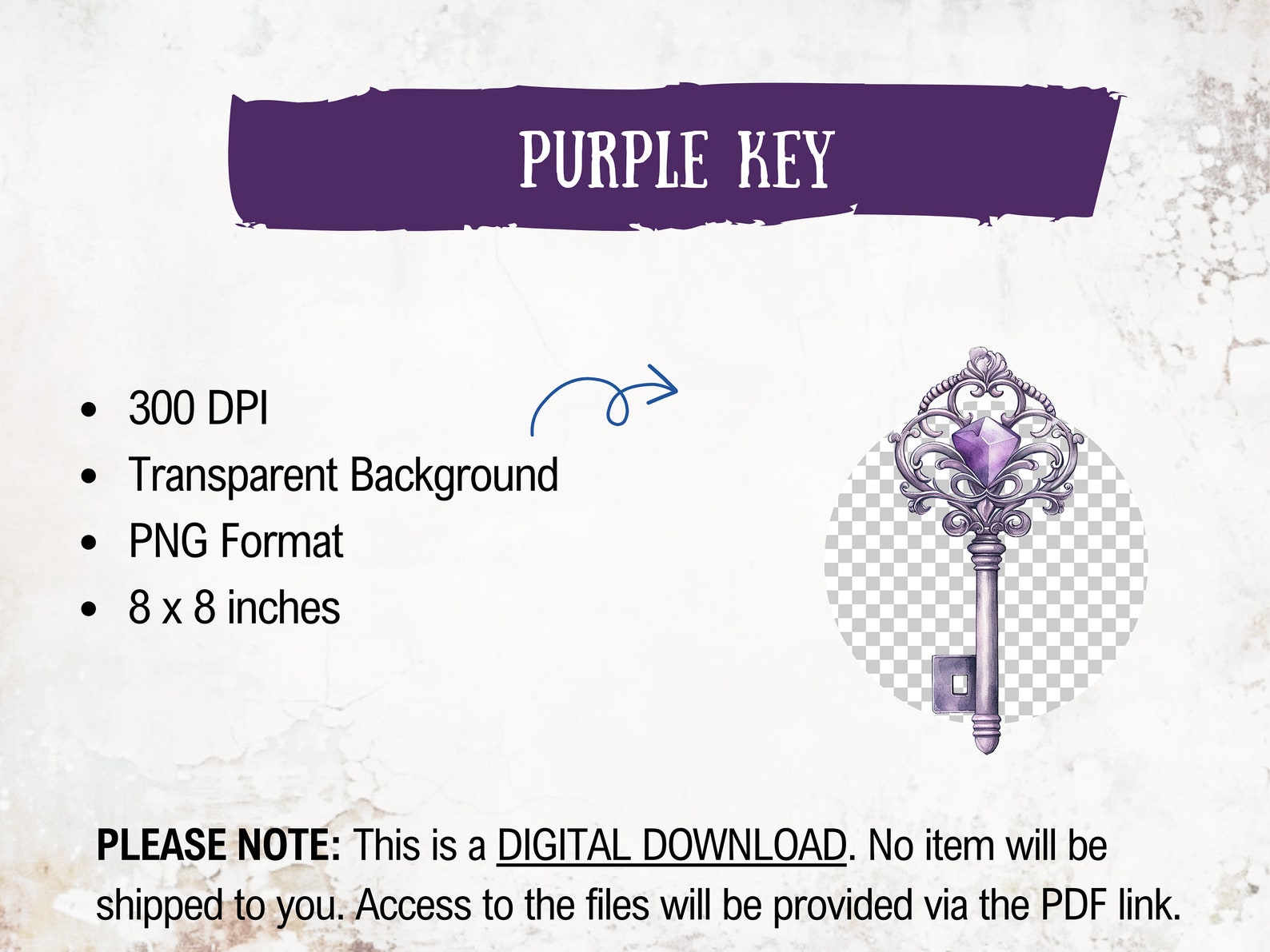 Purple Key Clipart: Watercolor Fantasy Keys (digital Download) - Etsy