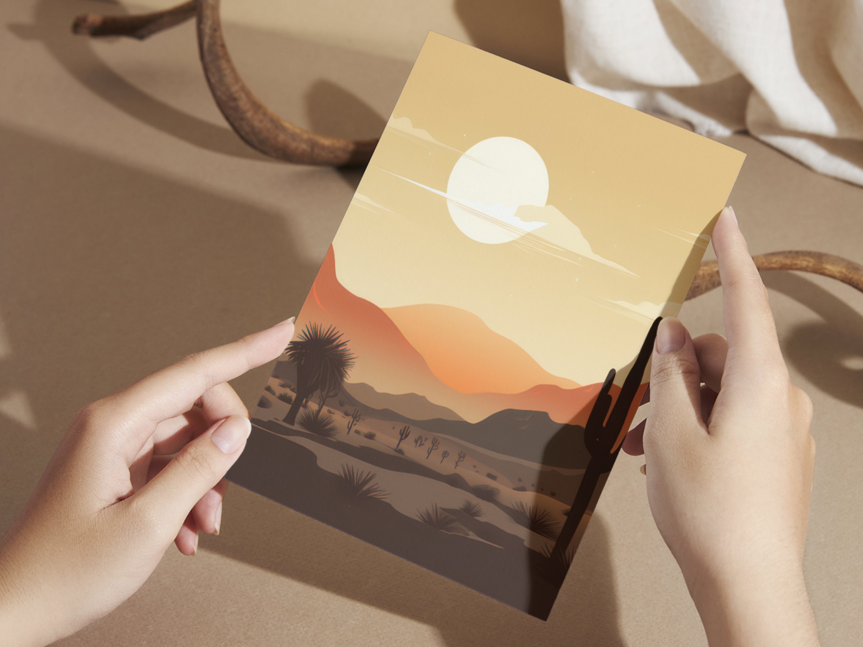 Desert Paper Bundle, Retro Vibes, Wall Art, Sublimation Graphics, Room ...