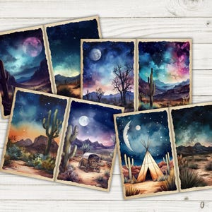 Printable Desert Night Paper Bundle Western Themed Projects for Junk ...
