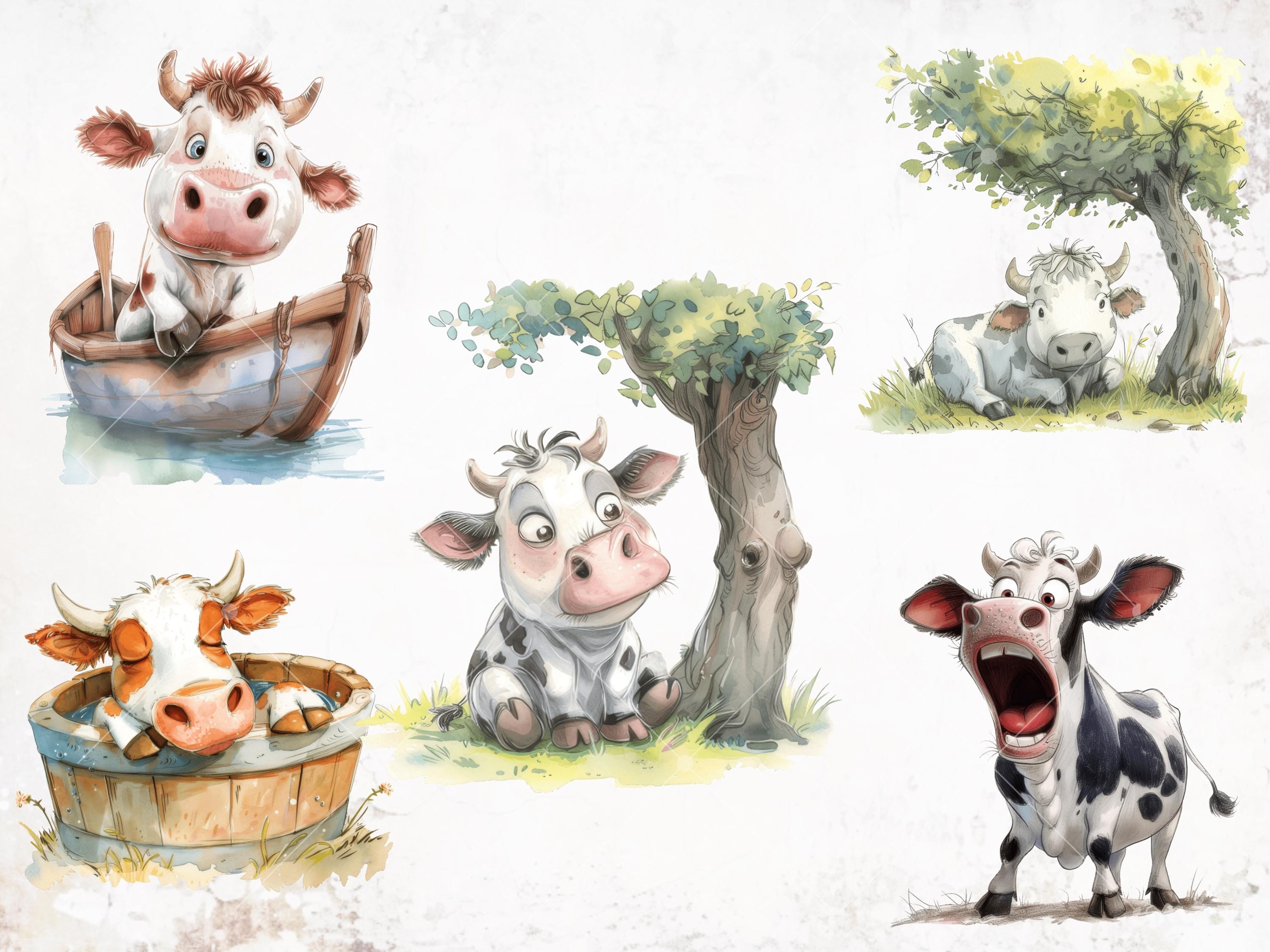 Cow Clipart Printable Collection Adorable Cow Graphics Transparent ...