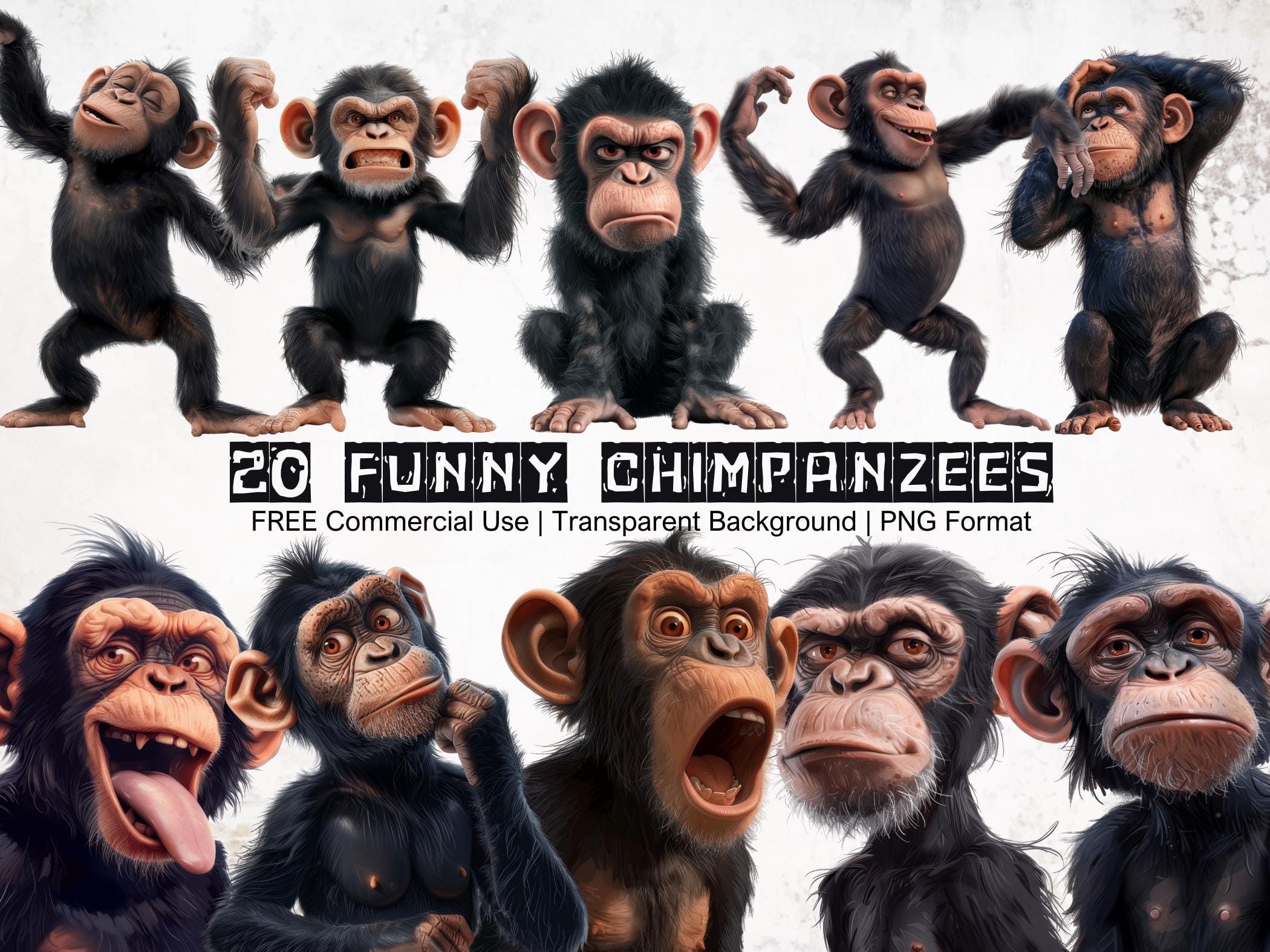 Funny Chimpanzee PNG Clipart, Hilarious Chimpanzee Face and Movements ...