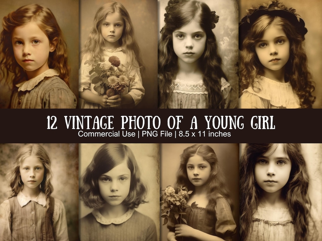 Vintage Photo of a Young Girl Old Time Photographs Printable Image ...