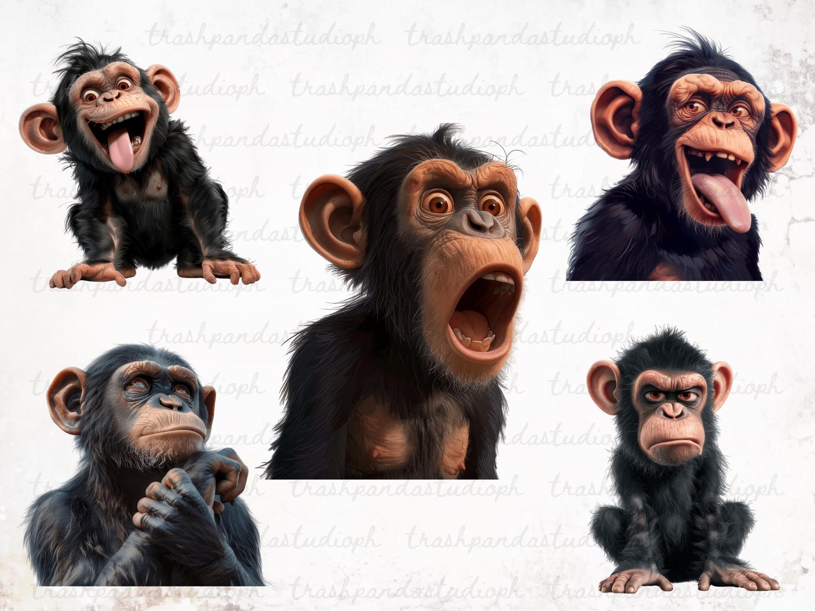 Funny Chimpanzee PNG Clipart, Hilarious Chimpanzee Face and Movements ...