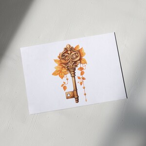 Watercolor Key Clipart, Fantasy Key, Wedding Invitation Graphics, Junk ...