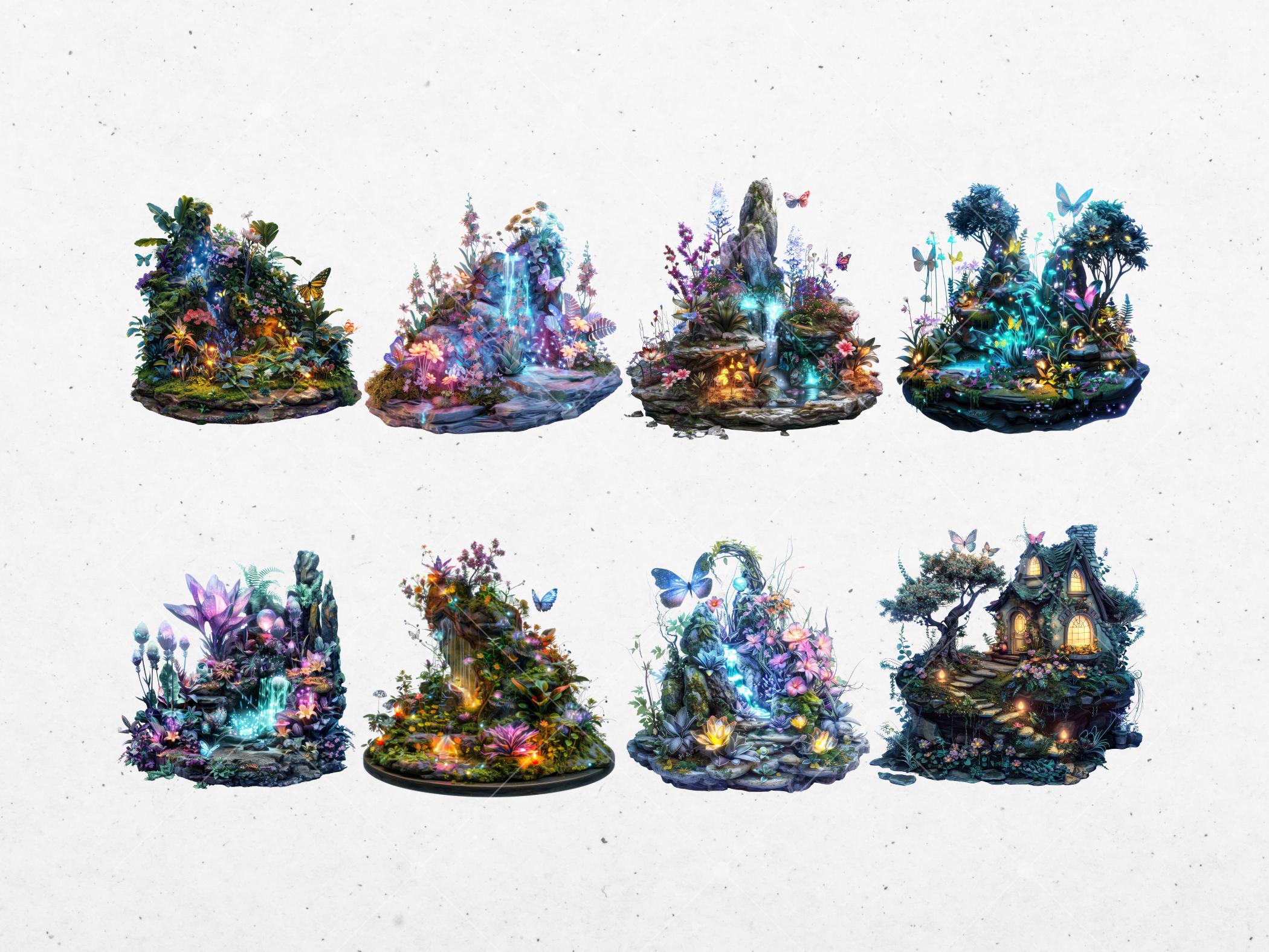 50 Mini Land Clipart Mystical Garden Whimsical Miniature World With ...