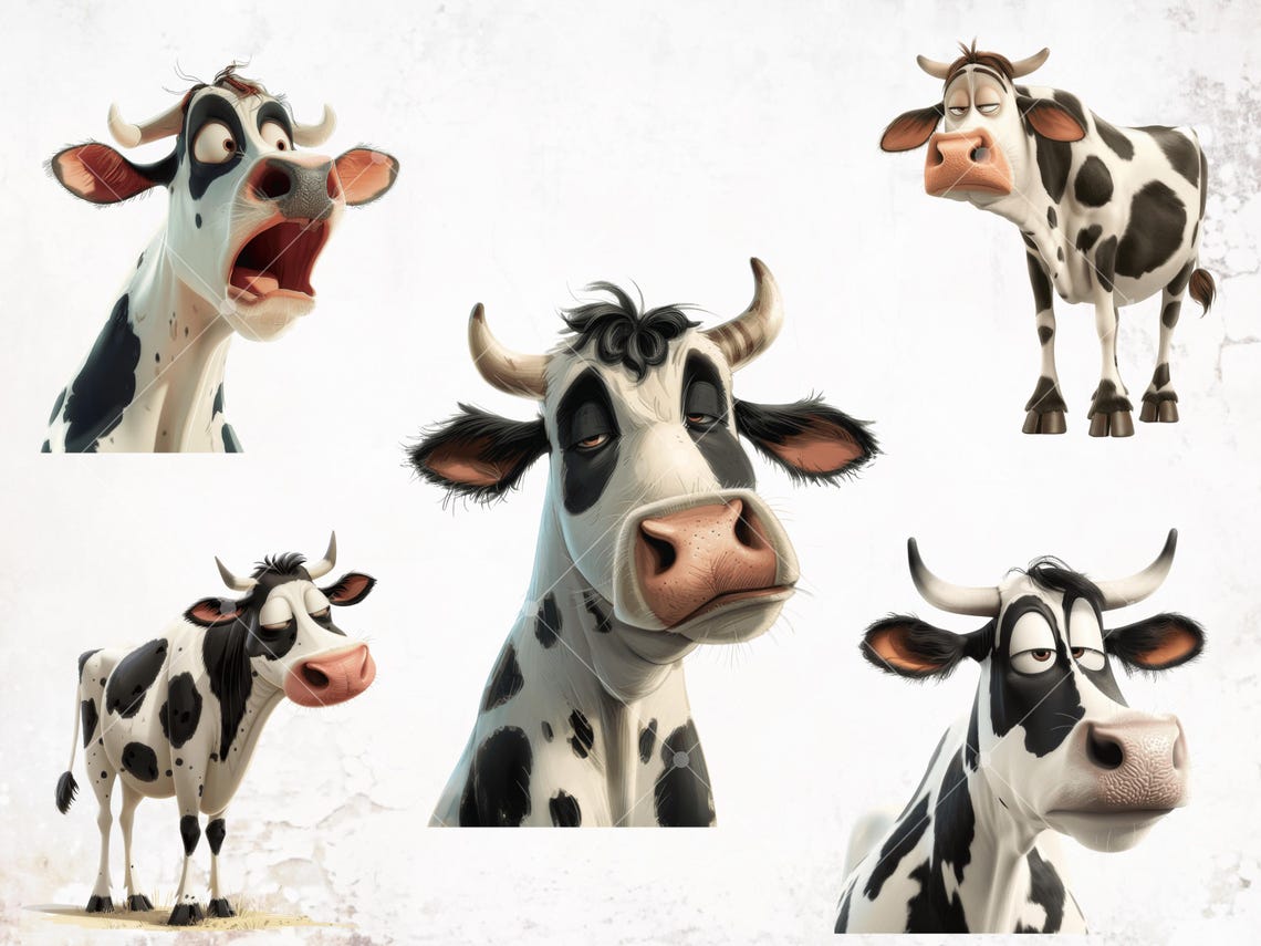Cow Clipart Printable Collection Funny Cow Graphics Transparent ...