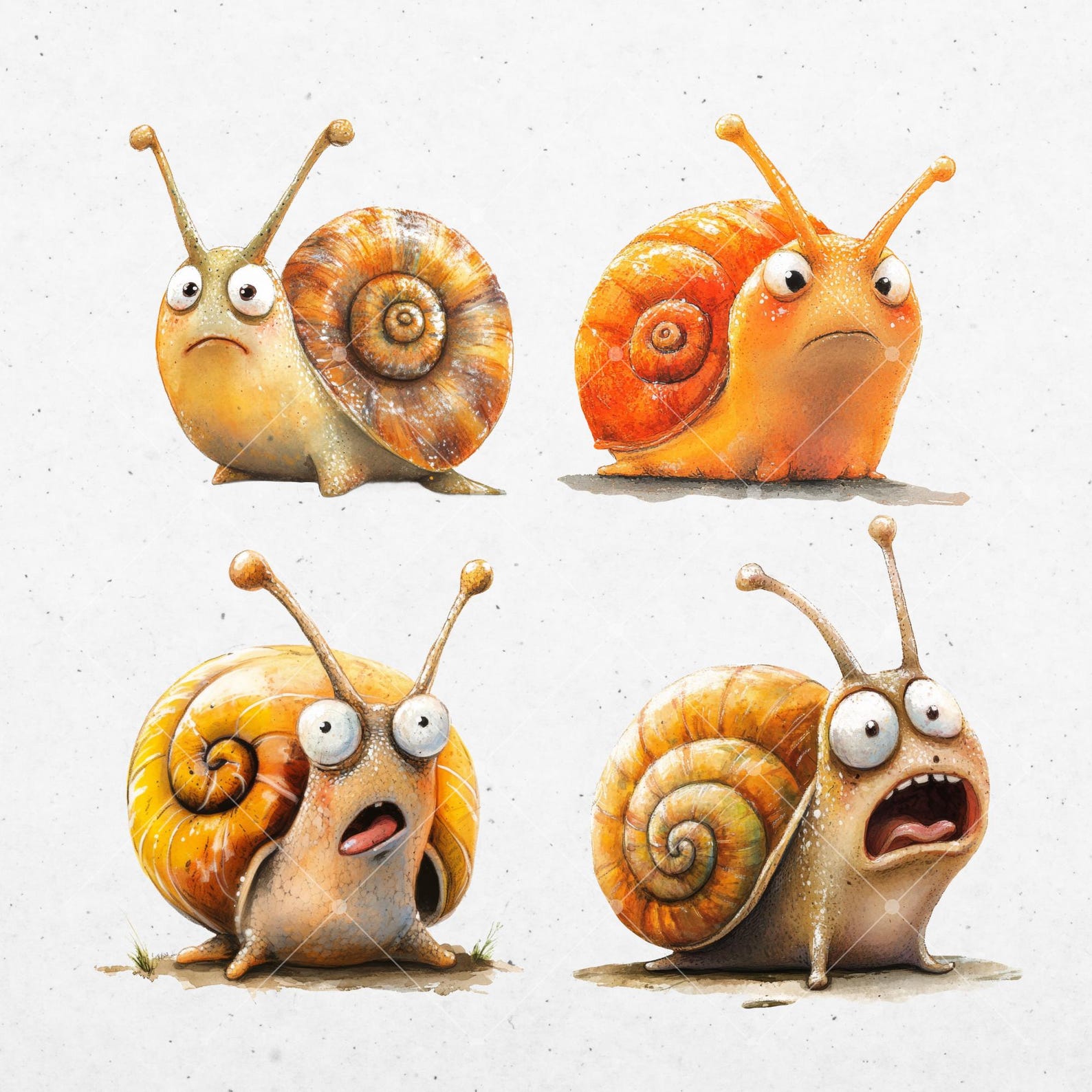 Quirky Snail Clipart Funny Graphics Humorous Illustrations in PNG ...