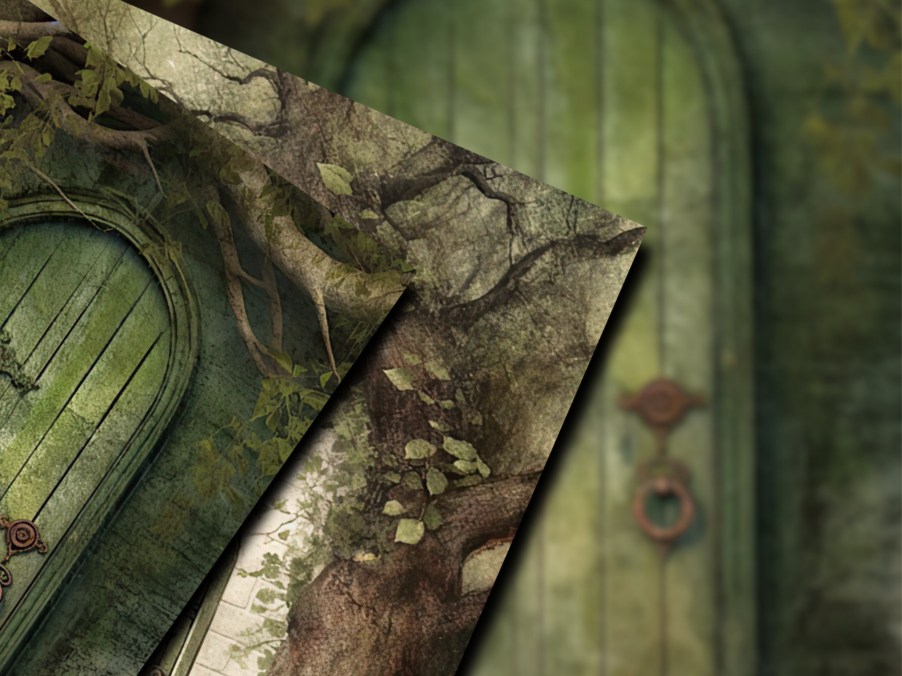 Forest Door Paper Bundle, Natured Themed Projects, Scrapbook and Junk ...