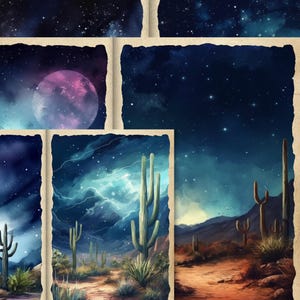 Printable Desert Night Paper Bundle Western Themed Projects for Junk ...