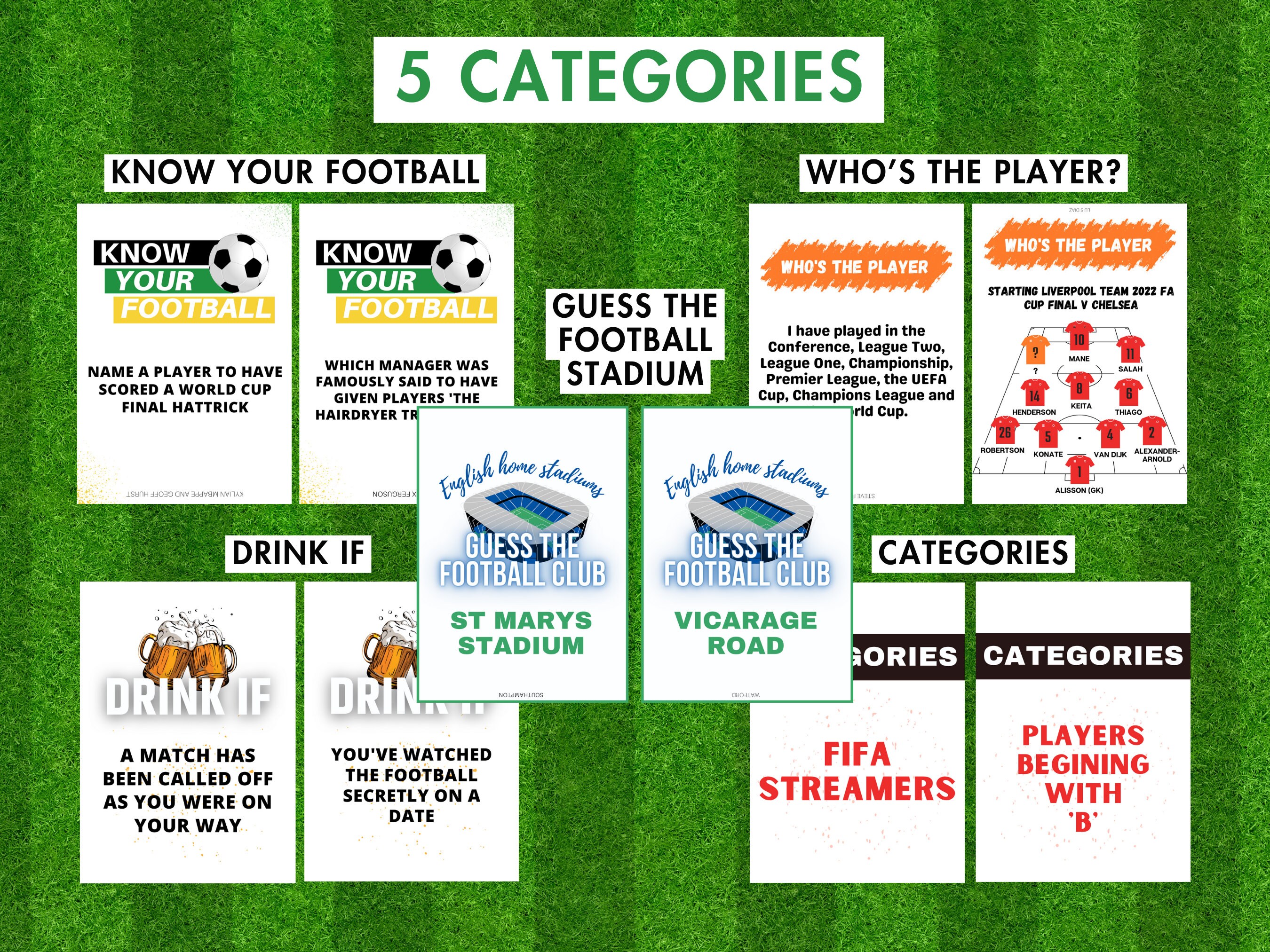 FOOTBALL DECK - EUROS | Digital Adult Drinking Game | 145 Cards, Pre ...