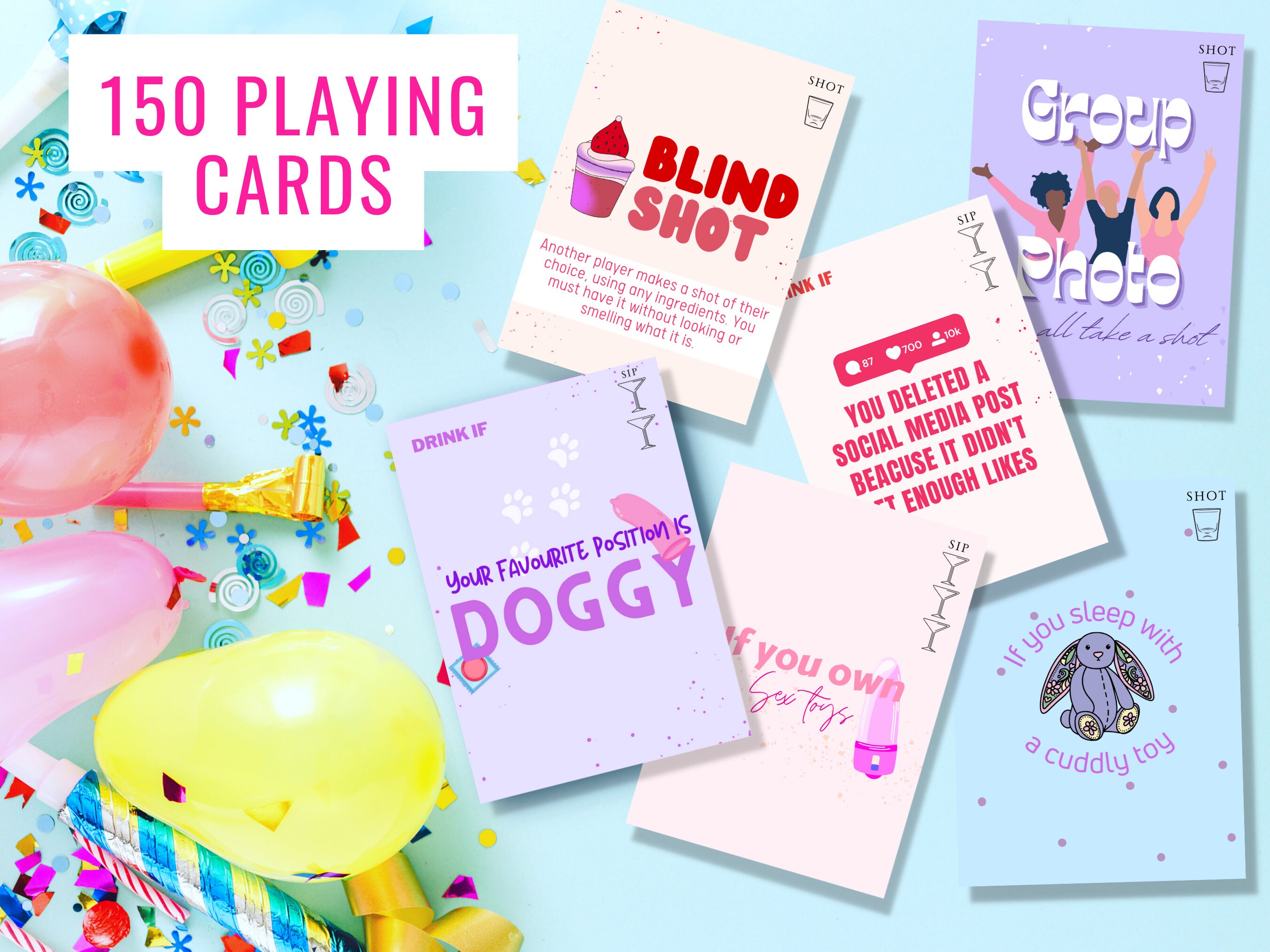 DRINKING CARD BUNDLE | Digital Adult Drinking Card Game | 202 Cards ...