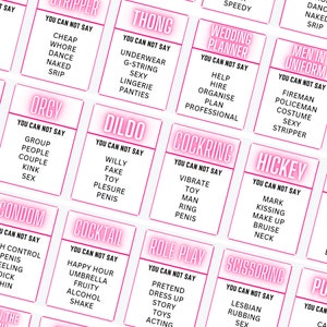BACHELORETTE TABOO | Digital Adult Drinking Game - 45 Cards, Forbidden Words | Hen Do ...