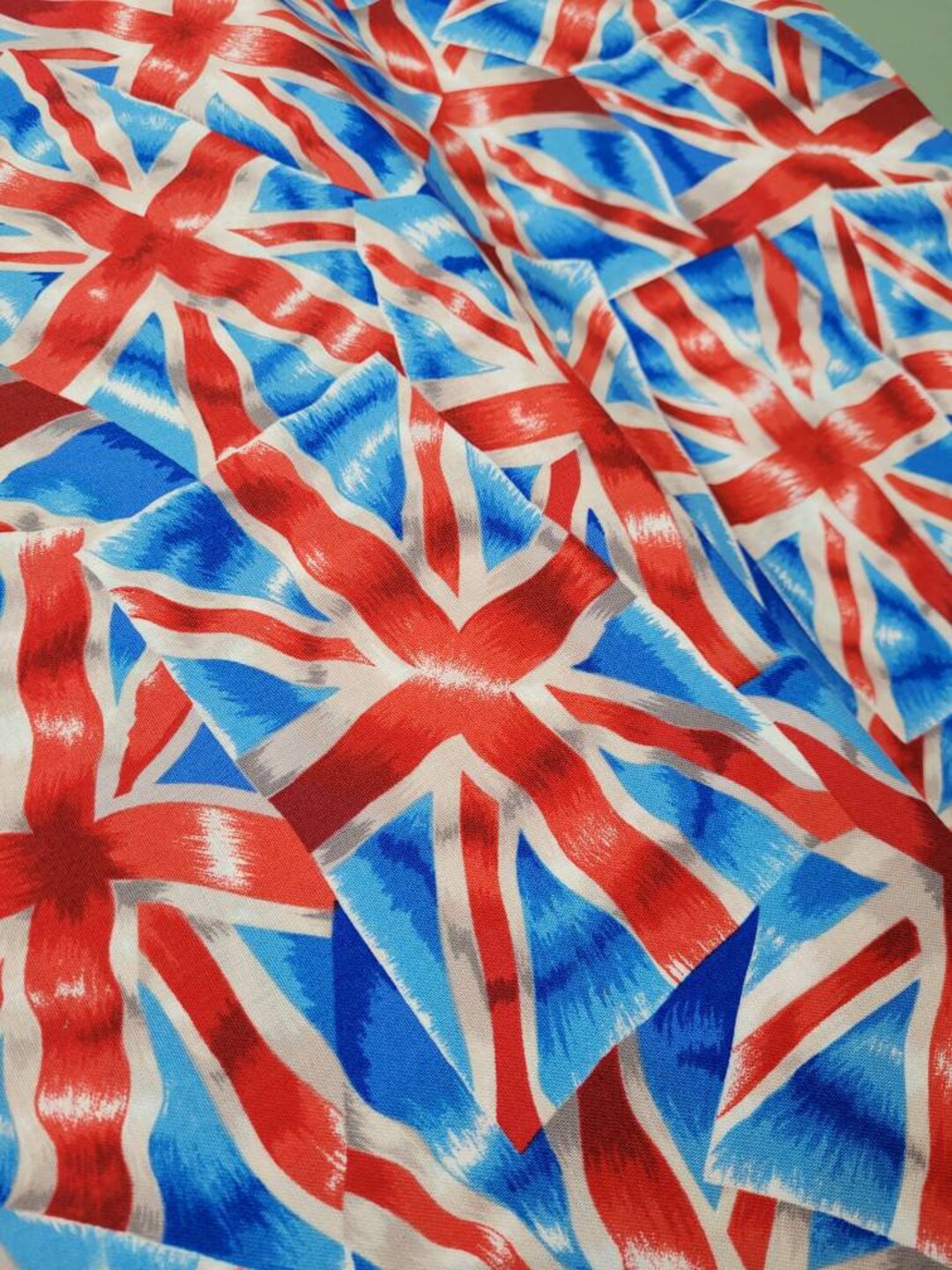 Union Jack Fabric by Nutex 100% Cotton Red, White and Blue Vintage Look ...
