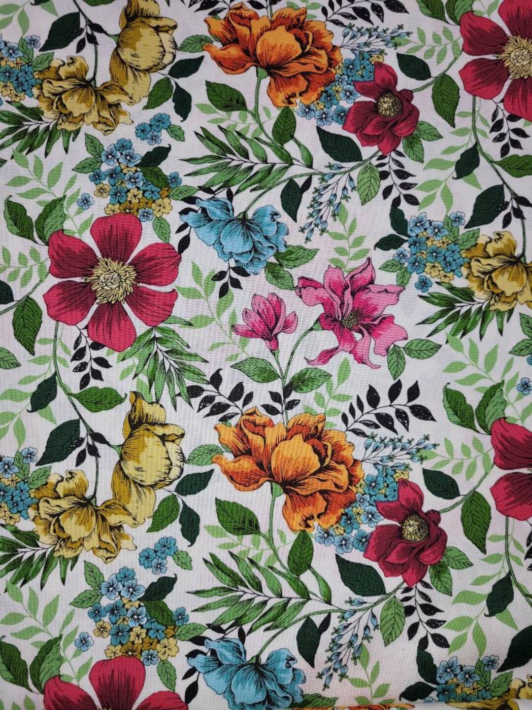 Makower Jewel Tones Floral Multicoloured 100% Cotton Dressmaking ...
