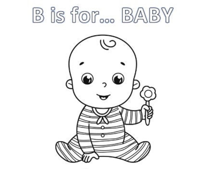 Baby Shower Coloring Sheet Printable Instant Download - Etsy