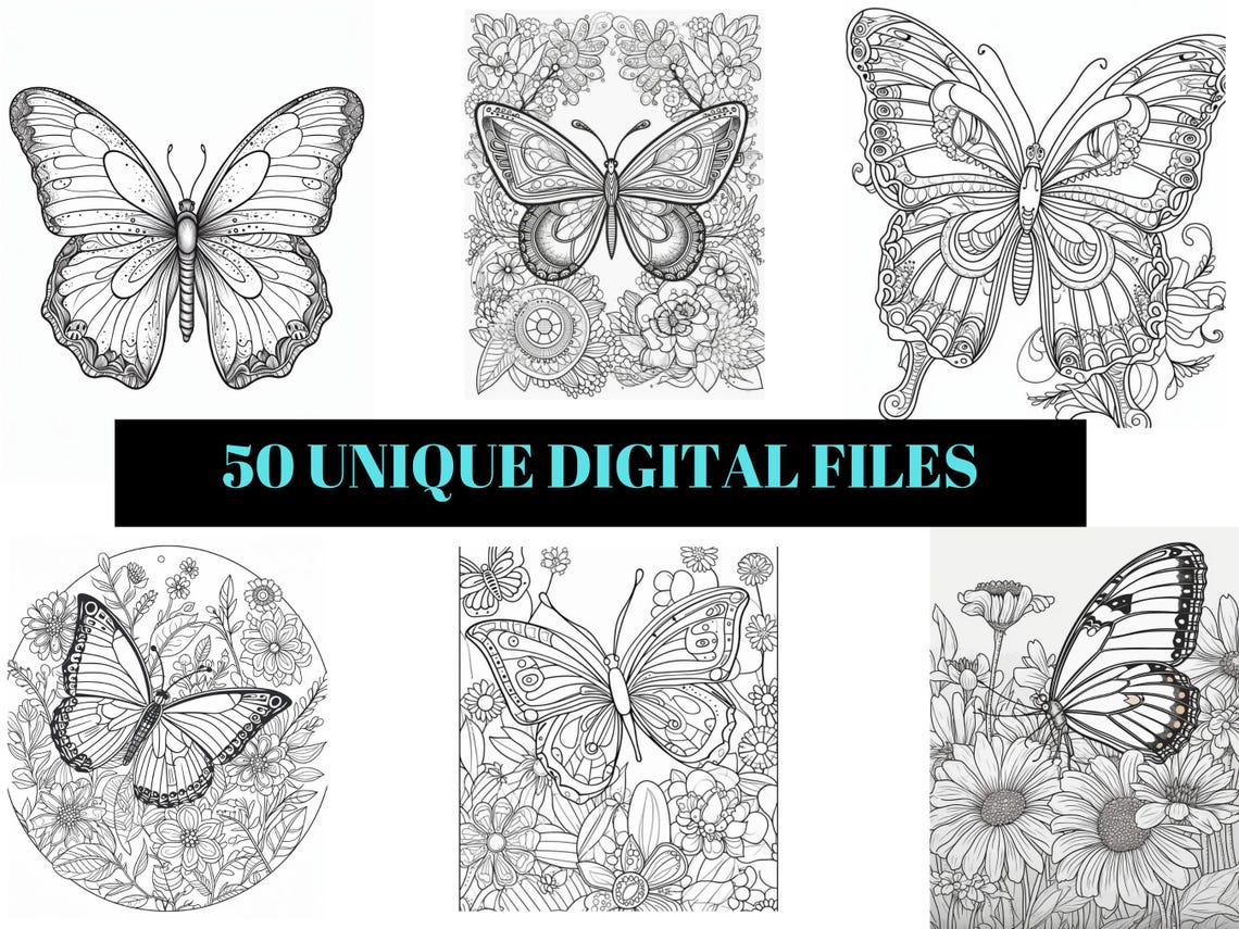 Printable Butterfly Coloring Pages | Relaxing Adult Coloring Book ...