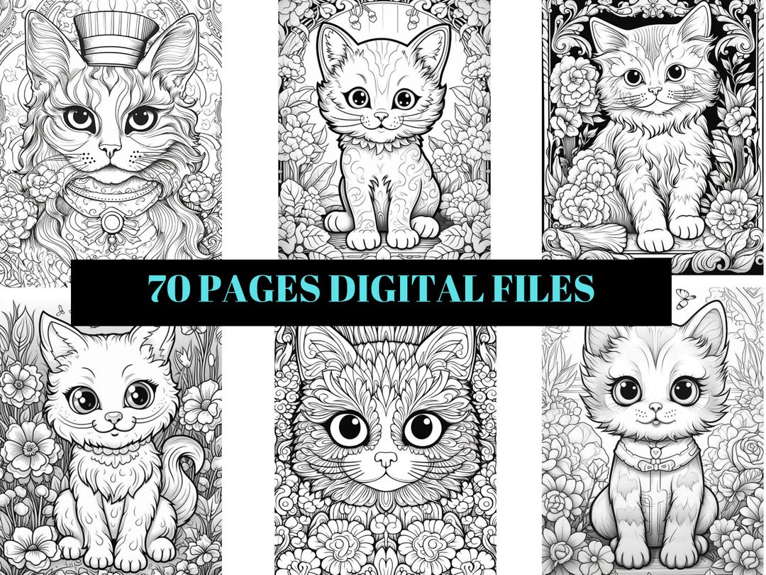 Cute Small Cats Coloring Pages | Adorable Kitten Printable Coloring ...