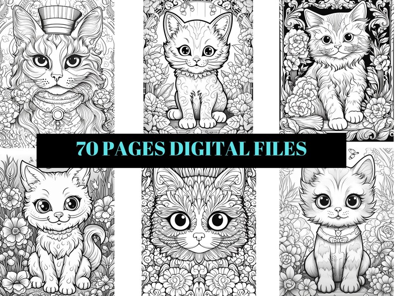 Cute Small Cats Coloring Pages | Adorable Kitten Printable Coloring ...