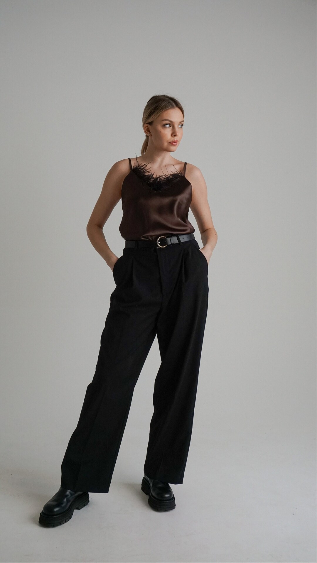 Satin Top With REMOVABLE Feathers •slip Top With ADJUSTABLE Straps ...