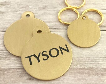 Deeply Engraved Solid Brass Dog Tag, 22x20mm Heart - Etsy UK