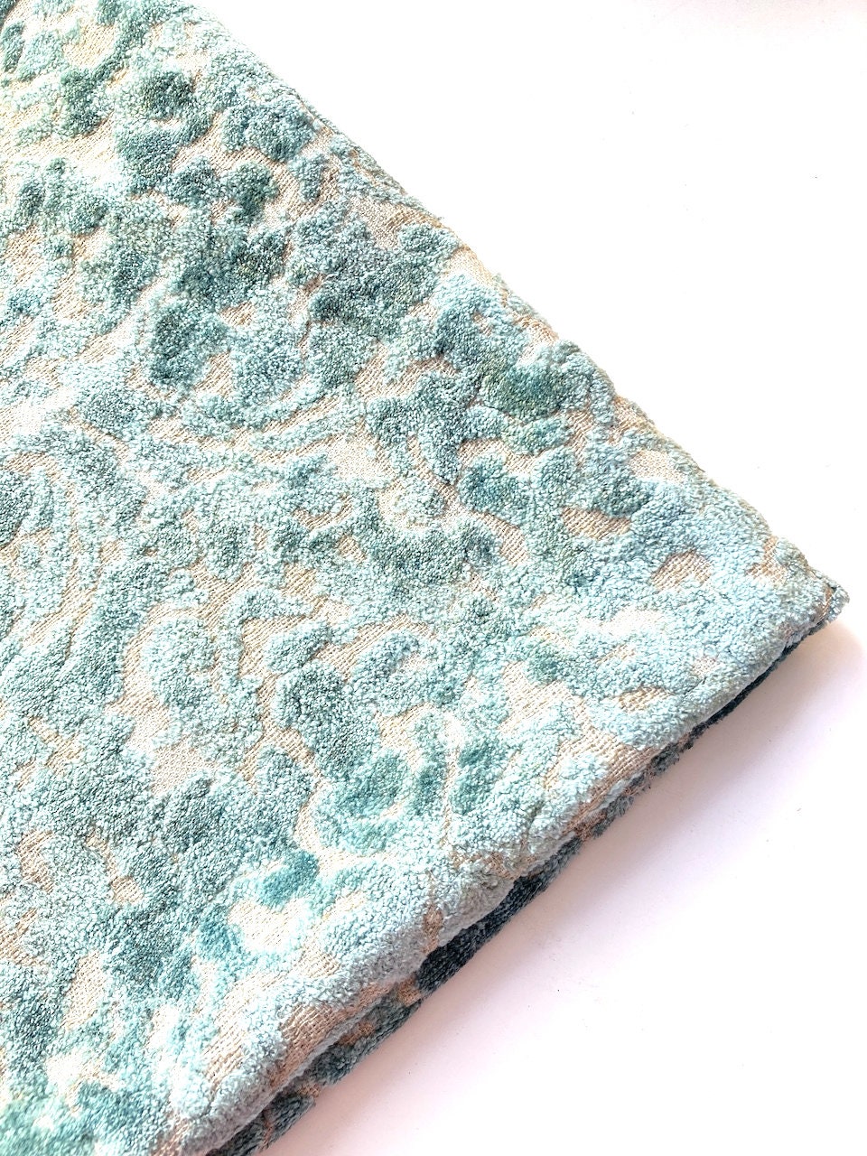 Velvet Piece of Embossed Velvet Leftover From Upholstery Blue-gray With ...