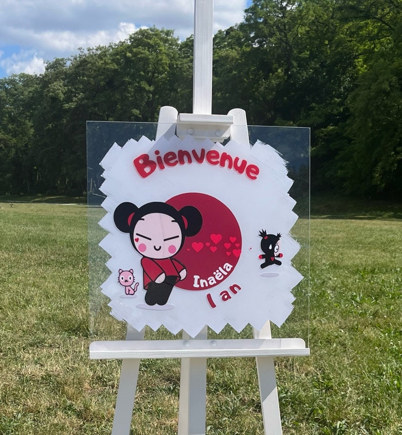 Pucca Theme Birthday Welcome Sign in Personalized Plexi With Name - Etsy