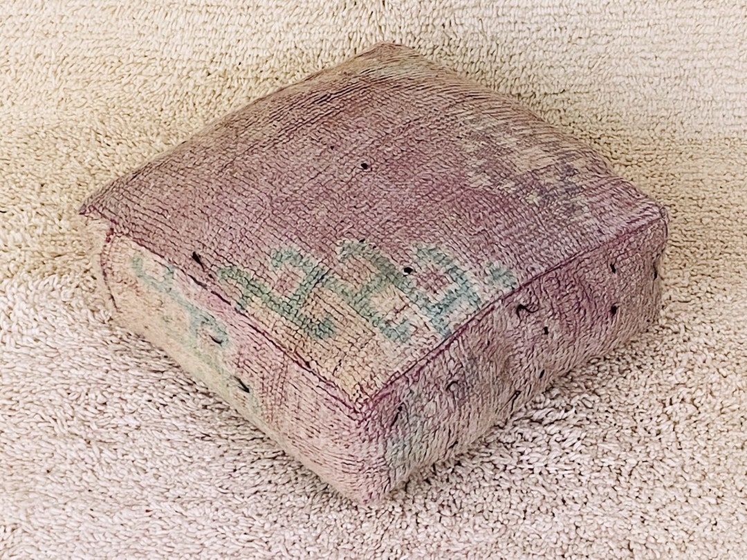 Morocco Kilim Pouf, Vintage Moroccan Ottoman, Outdoor Kilim Poufs ...