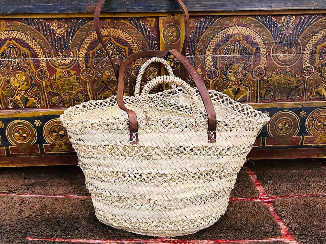 Straw Bag French Basket French Market Basket, Beach Bag Handmade ...