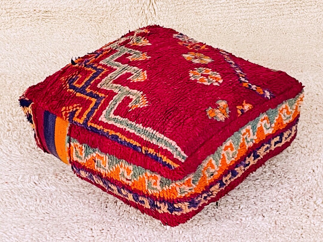 Kilm Pouf Multi Color Amazing Morocco.vintage Moroccan Kilm Pouf .beni ...