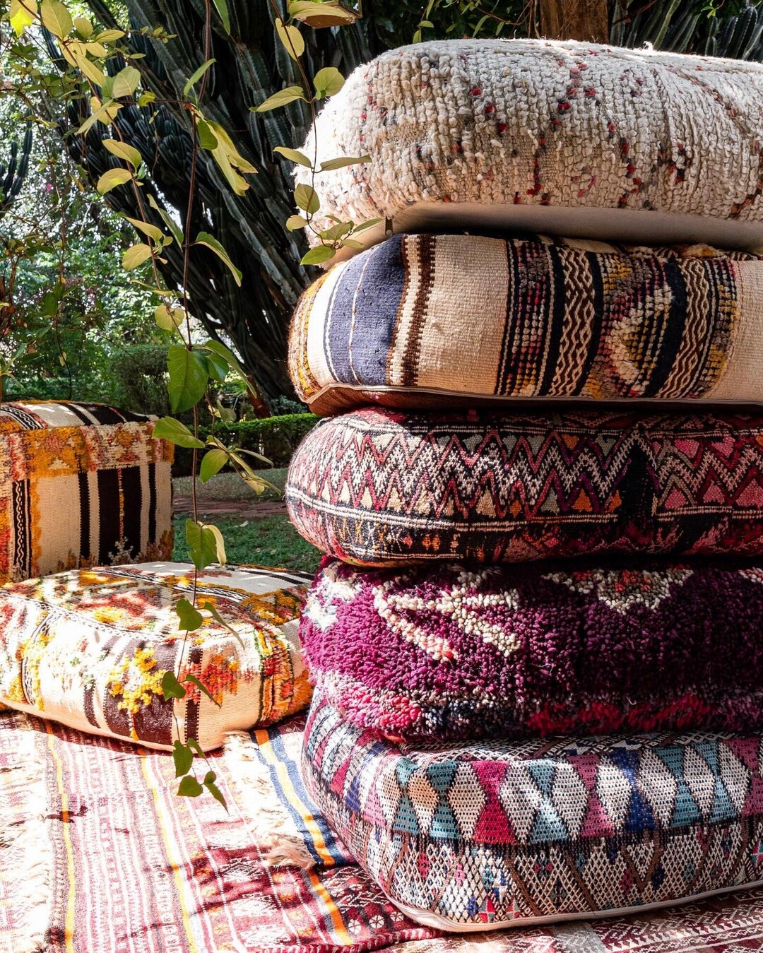 50% OFF Morocco Kilim Pouf, Outdoor Furniture Pouf, Vintage Moroccan ...