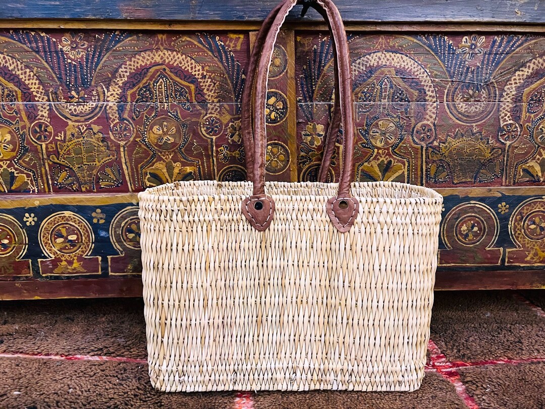 50% OFF Raffia Bag Raffia Basket Beach Bag Handmade Bag Moroccan Basket ...