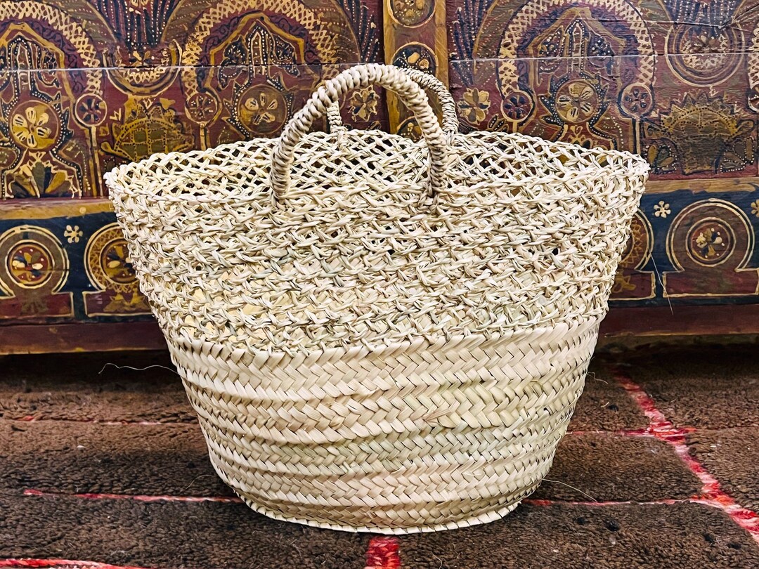 50% OFF Raffia Bag Raffia Basket Beach Bag Handmade Bag Moroccan Basket ...