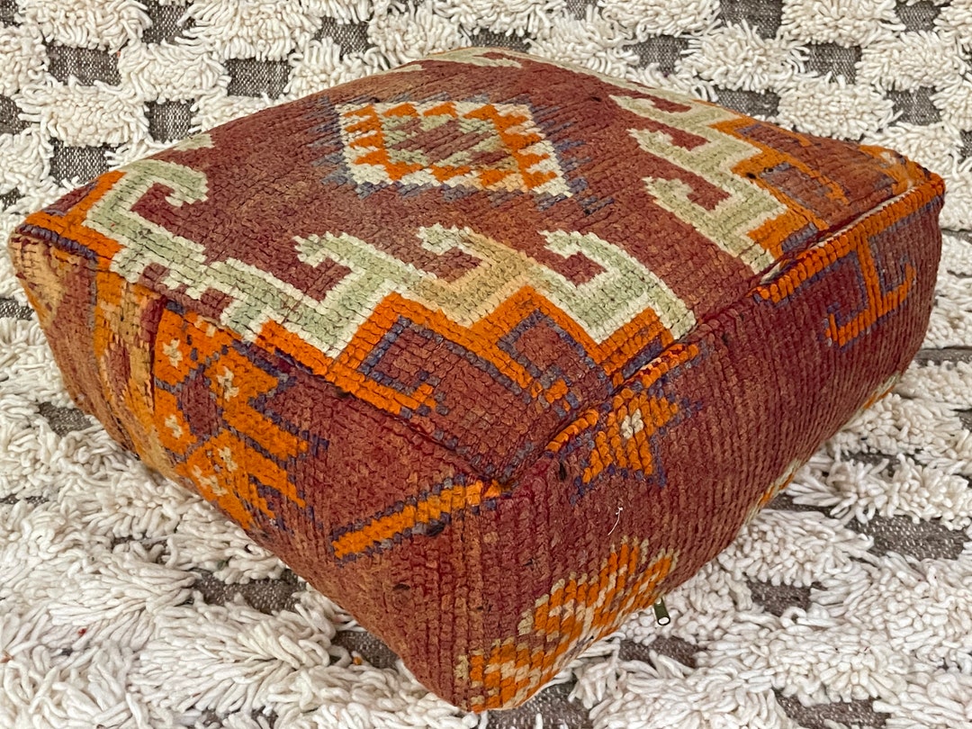 Morrocan Handmade Footstool, Moroccan Ottoman Pouf, Home Boho Decor ...