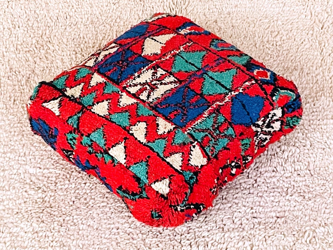 Moroccan Pouf, Vintage Moroccan Ottoman, Vintage Pouf, Floor Cushion ...