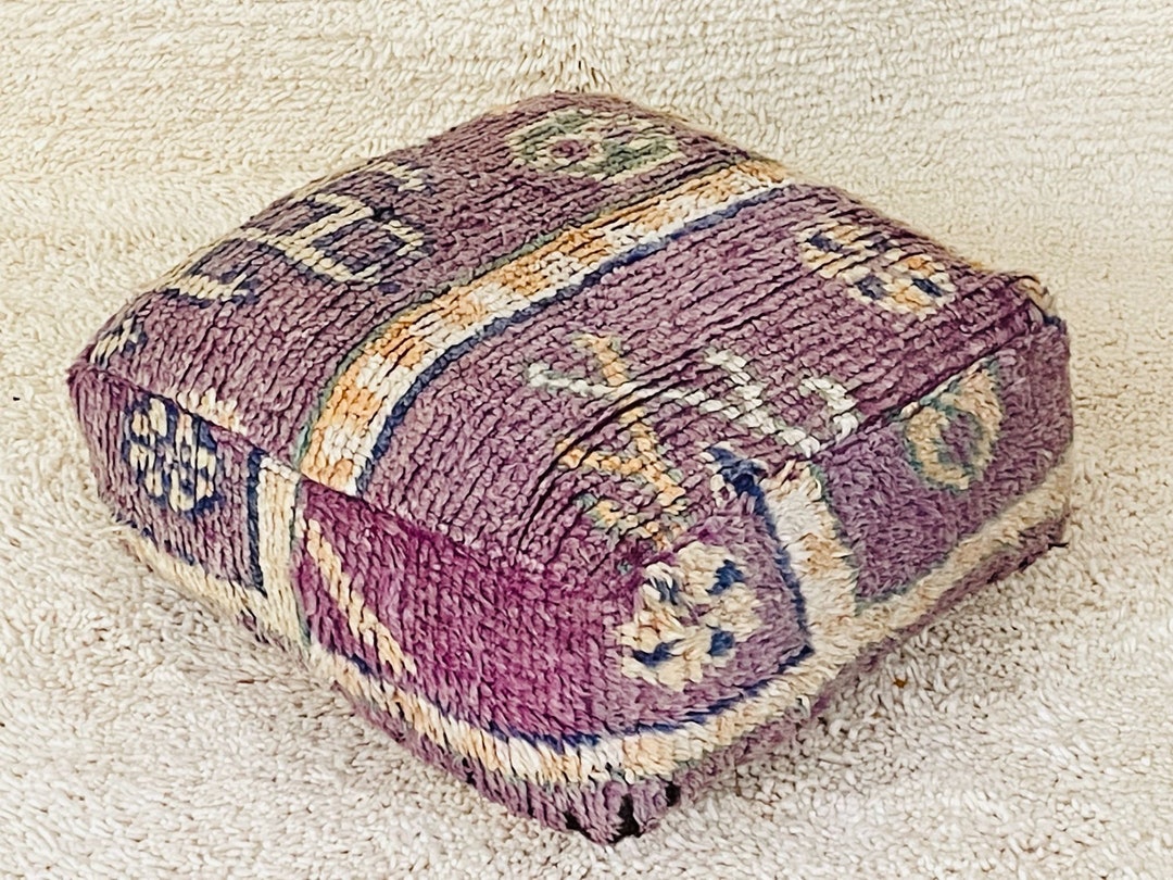 Morocco Kilim Pouf, Outdoor Furniture Pouf, Vintage Moroccan Ottoman ...