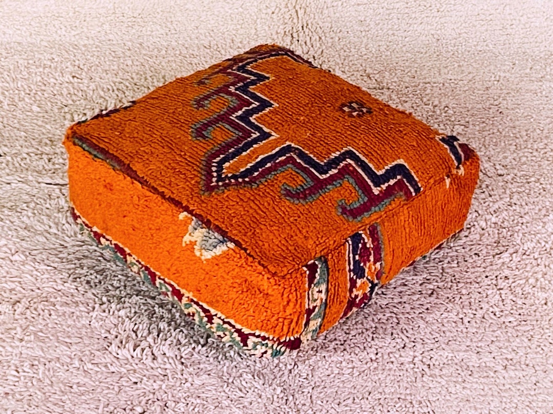 Morocco Kilim Pouf, Outdoor Furniture Pouf, Vintage Moroccan Ottoman ...
