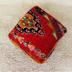 Morocco Kilim Pouf, Outdoor Kilim Poufs, Vintage Moroccan Kilim, Pouf ...