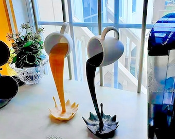Pouring Coffee Cup Sculpture - Etsy