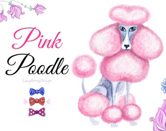 Pink Poodle Clipart - Etsy
