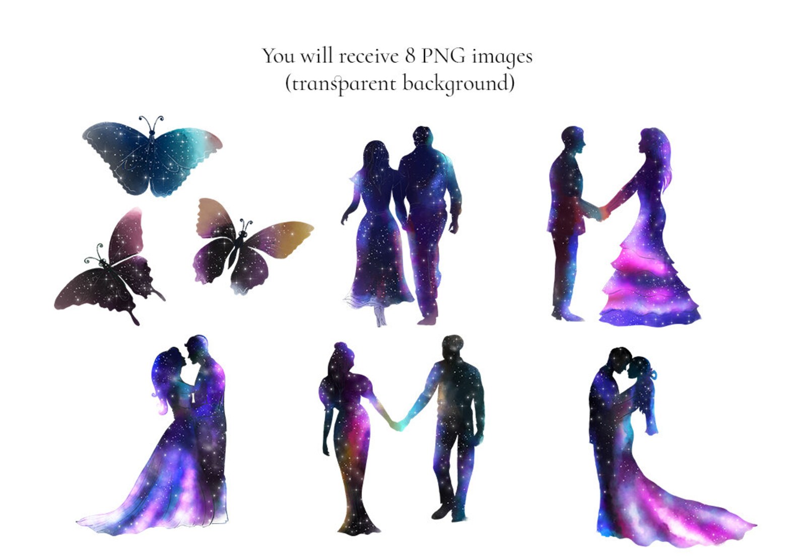 Galaxy Wedding Clipart Bride and Groom Png Marriage Clipart - Etsy