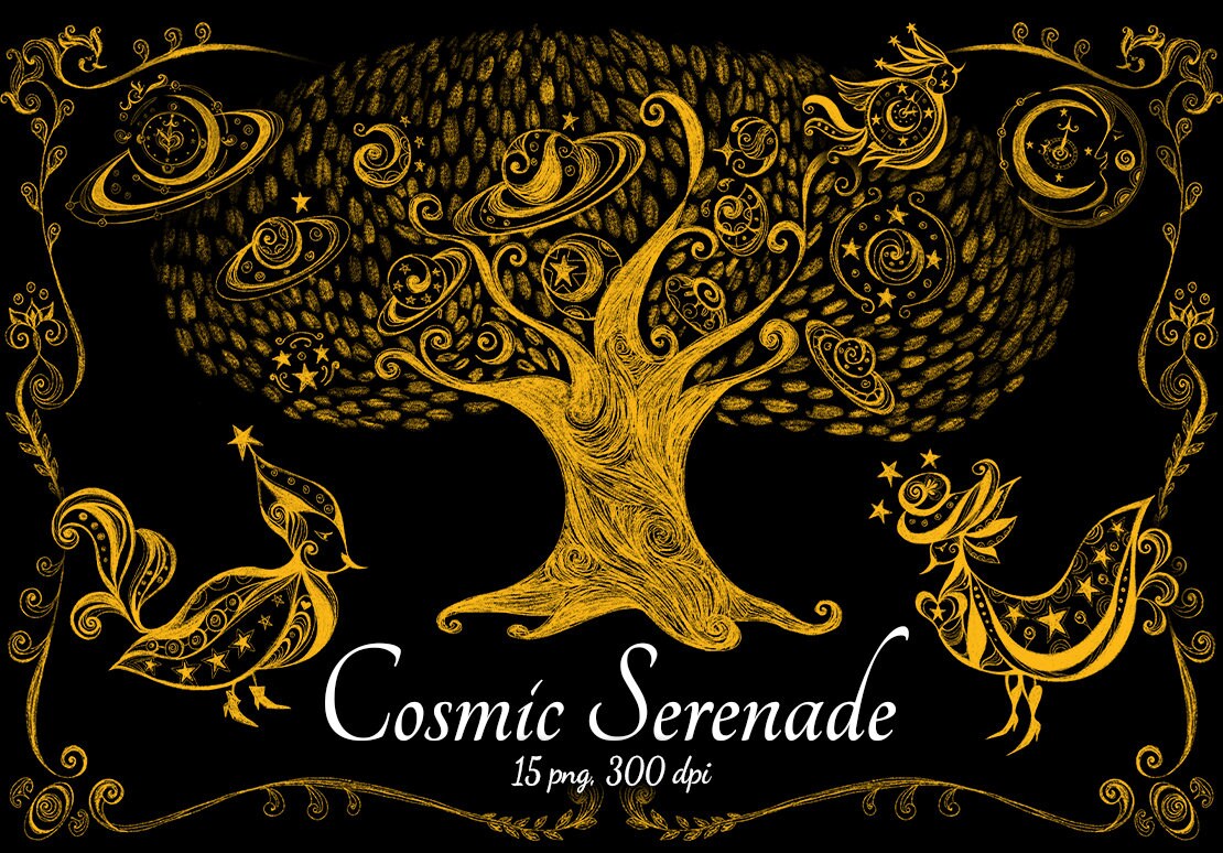 Family Tree Clipart, Family Tree Sublimation, Golden Clipart, Wedding ...