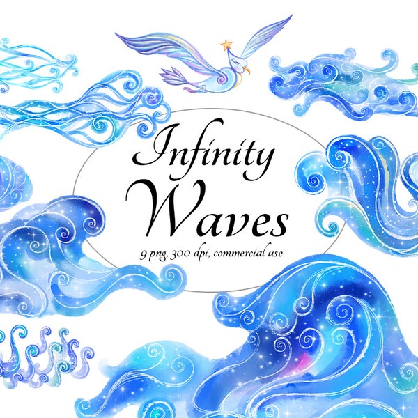Blue Ocean Waves - Etsy