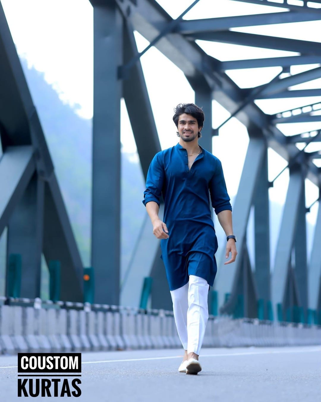 Royal Blue Color Soft Cotton Indian Men Long Kurta | Mens Ethnic Wear ...