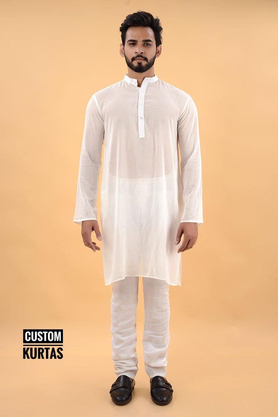 White Linen Kurta Pyjama Set | Latest Men's Linen Kurta Set | Pure ...